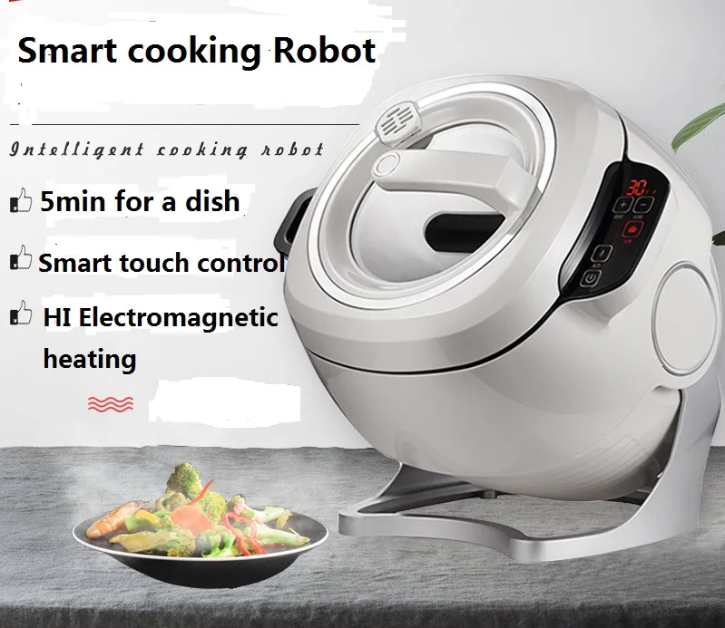 6L 2000W smart Full automatic Frying pot Roller Stir frying automatic ...