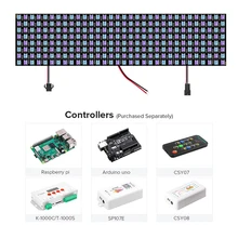 1-10Pcs WS2812B RGB Flexible 16x16 8x32 256Leds Pixel Panel Matrix ...