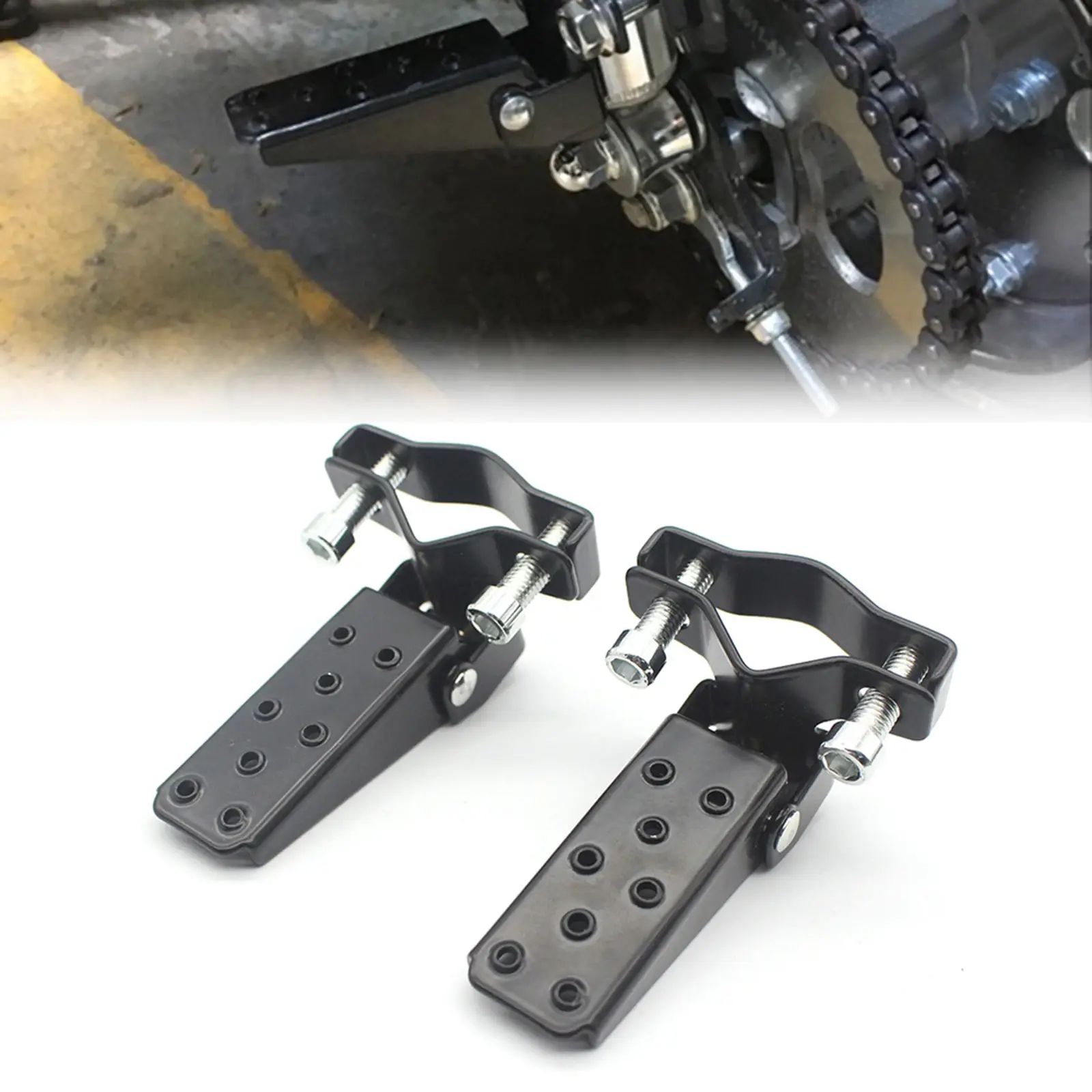 Motorcycle Metal Foot Pegs Pedals Universal 25mm 30mm Folding Accessory ...