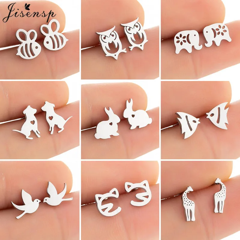 Stainless Steel Animal Stud Earrings | Giraffe Stud Earrings Sale ...