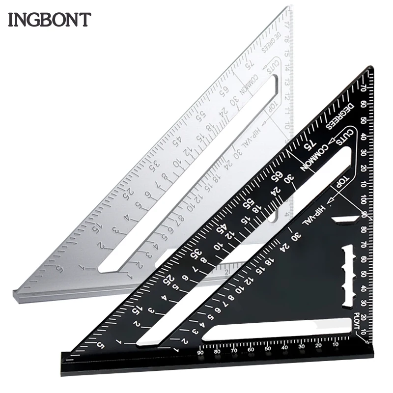 Industrial Triangle Ruler Protractor Miter Framing Measuri 7" 12 ...