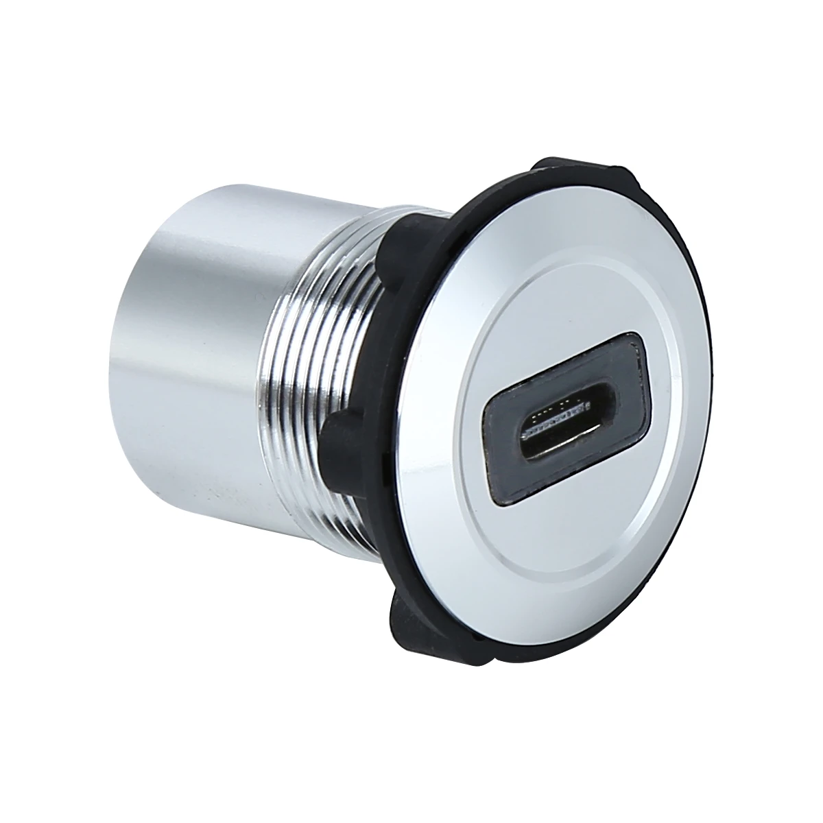 22mm USB connector socket panel mount cutout round hole install USB C ...