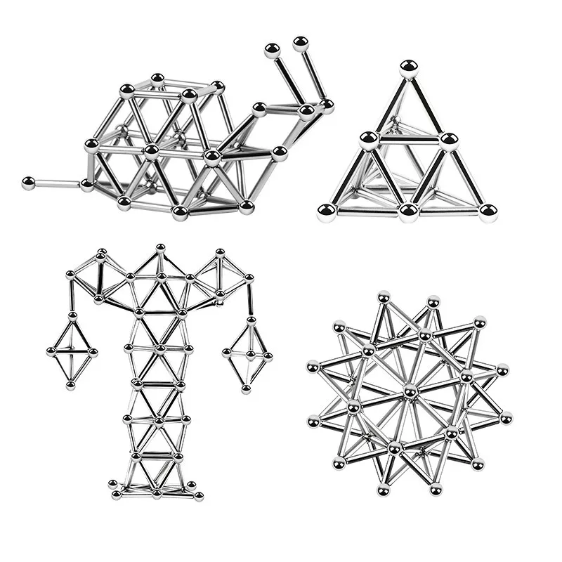 Metal Magnets Cube Magic Building Blocks Children Educational Puzzle ...