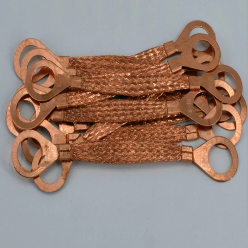 5pcs 6mm square pure copper flange electrostatic jumper anti-static ...