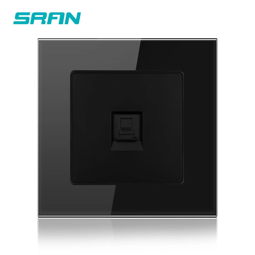 SRAN Wall Internet Socket Crystal Tempered Glass Panel 86mm*86mm RJ45 ...