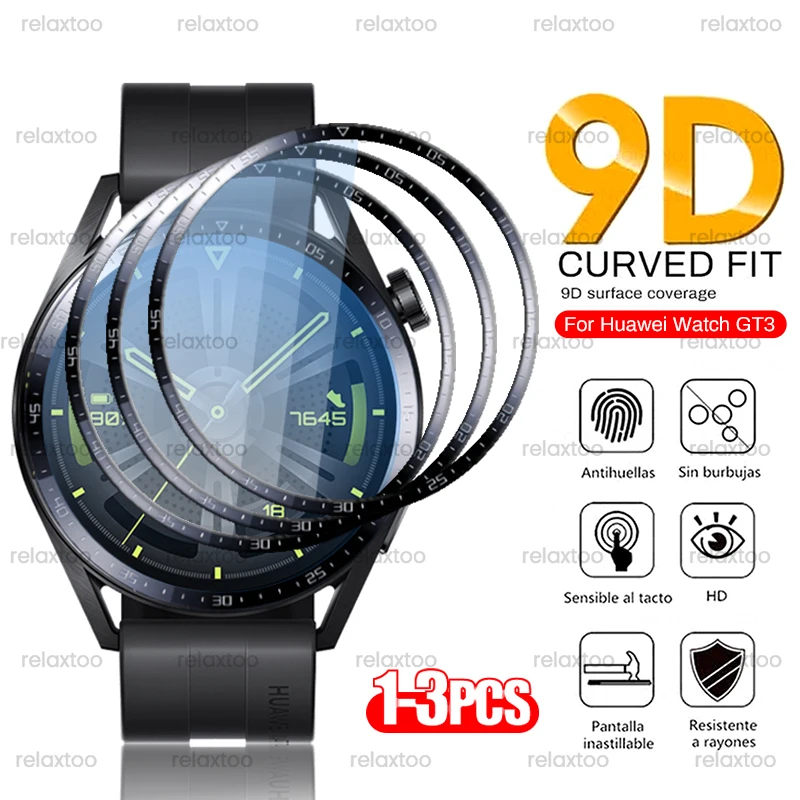 For Huawei Watch GT 3 46MM Glass Fiber 1 3PCS Protective Film Hauwei ...