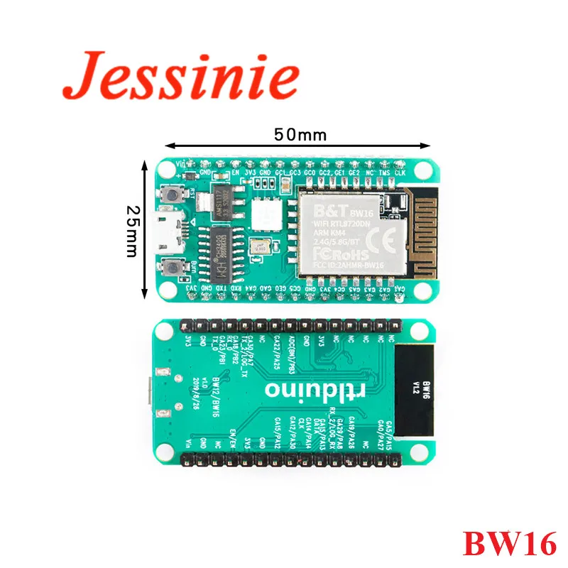 RTL8720DN BW16 BW16-Kit Bluetooth-compatible Module Dual-band WiFi BLE ...