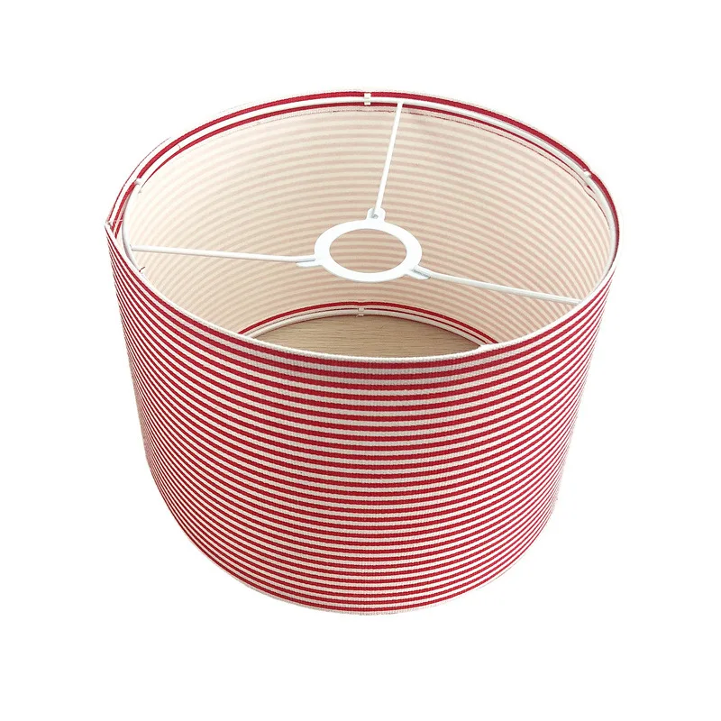 E27-Creative-Detachable-lampshade-Red-stripes-Circular-Linen-Fabric-15 ...
