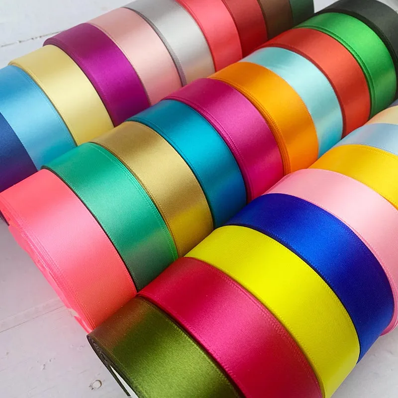 25 Yards/roll Silk Satin Ribbons For Crafts Bow Handmade Gift Wrapping ...