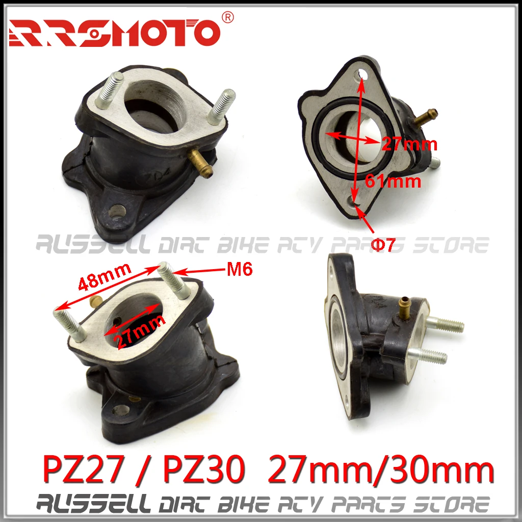 Adaptador de goma de Carbretor PZ30 PZ27 27mm 30mm Tubo de colector de entrada para 200cc 250cc ...