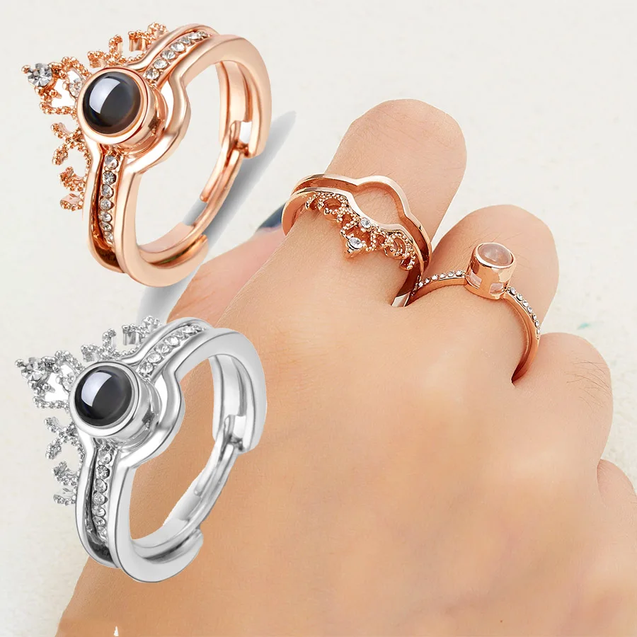 I Love You Ring 100 Languages Custom Name And Photo Projection Ring In ...