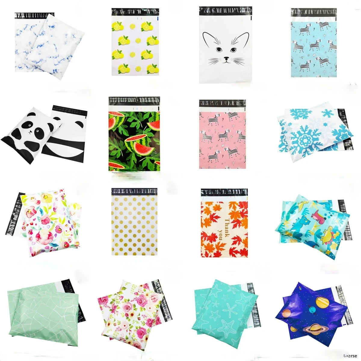 10PCS-Polythene-Film-Mailing-Bag-Pattern-Printed-Self-Seal-Shipping ...