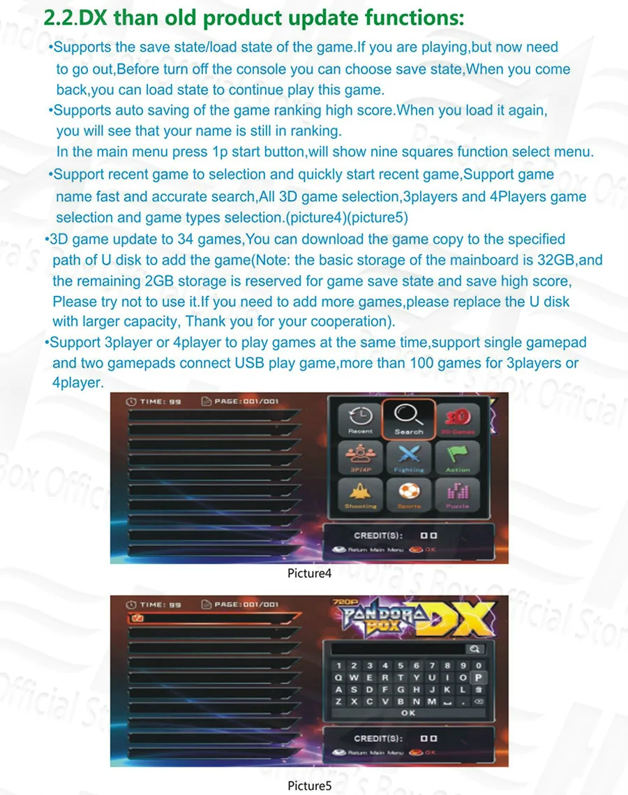 2021 Pandora Box DX 2 Sided cocktail arcade machine board 516 in 1 ...