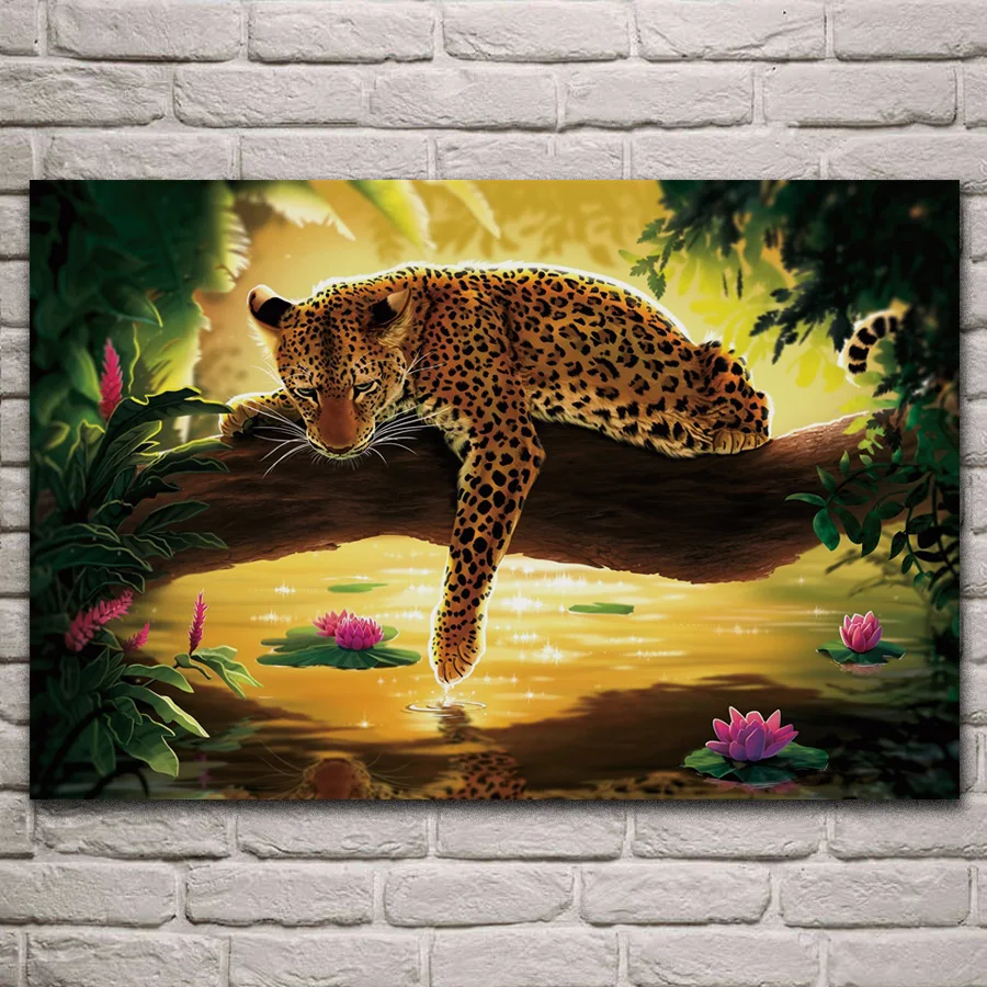 Acrylic Leopard Painting, Leopard decor leopard art Leopard Decoration ...