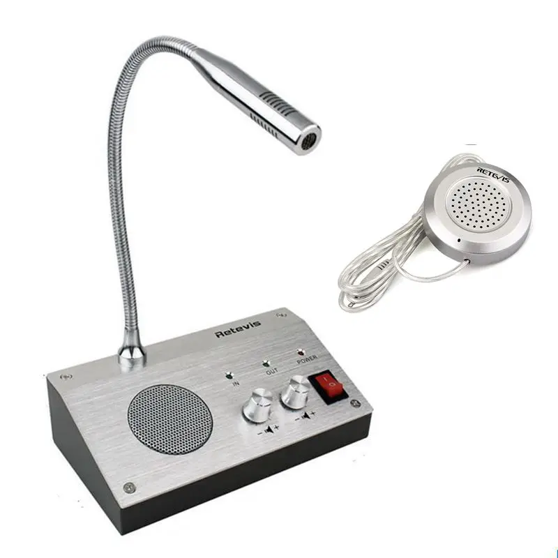 2PCS Dual way Intercom Speaker System Window Counter Intercom Noise ...