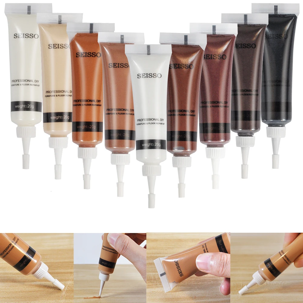 12PCS-Furniture-Touch-Up-Kit-Wood-Scratch-Filler-Furniture-Damage ...