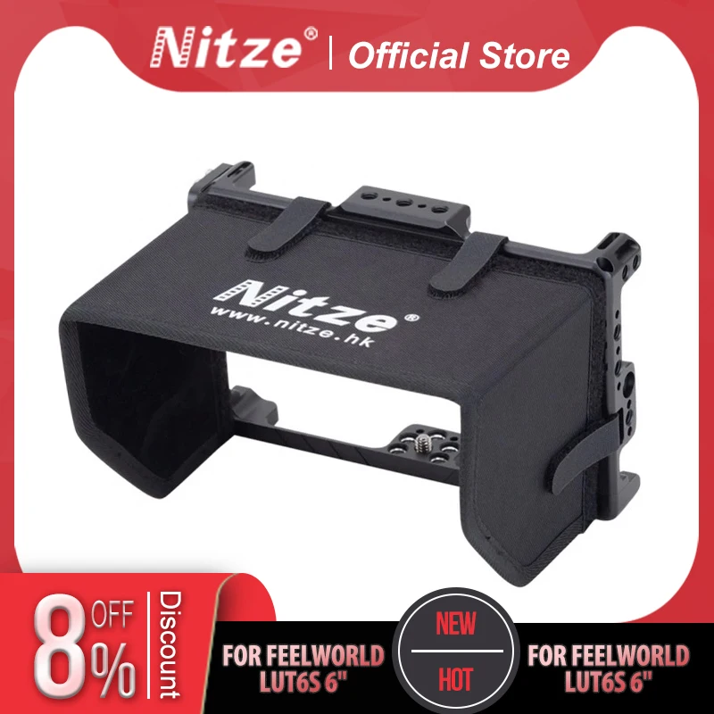 Nitze-Monitor-Cage-for-Feelworld-LUT6-LUT6S-6-with-Sunhood-Cable-Clamp ...