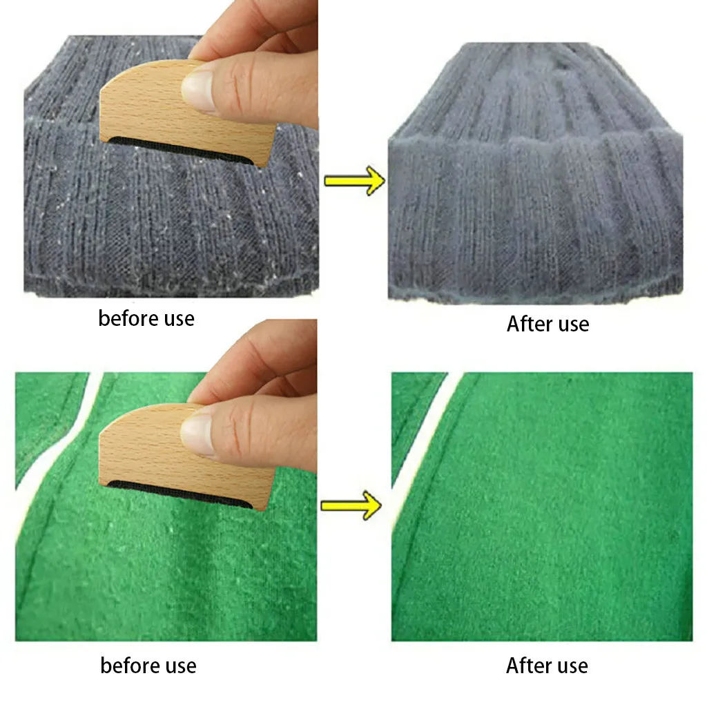 Portable Wood Hair Removal Comb Cashmere Pilling Remover Cloths Sweater ...