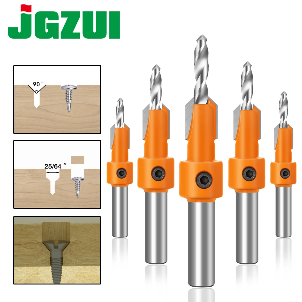 8mm Shank Hss Woodworking Countersink Router Bit Screw Extractor Remon ...