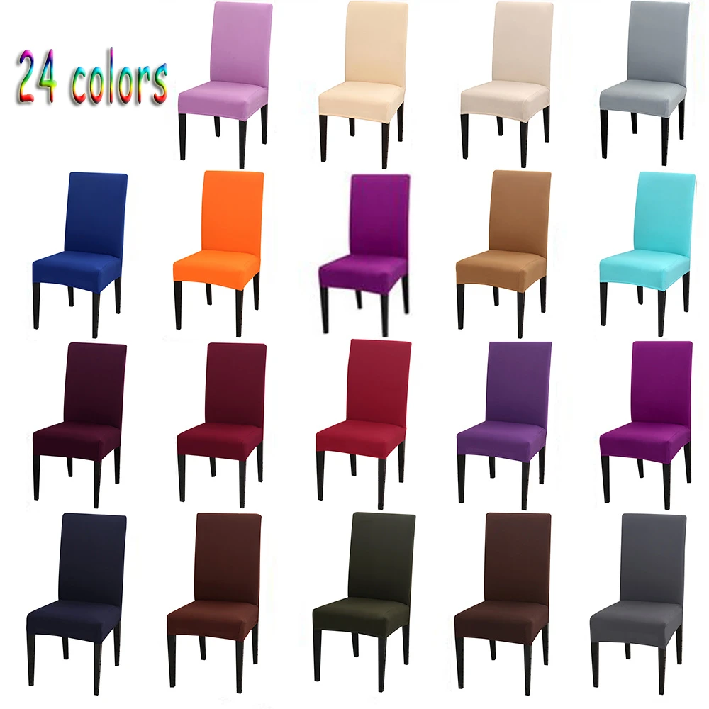 24 Color Chair Cover Spandex Stretch Elastic Slipcovers Solid Color ...