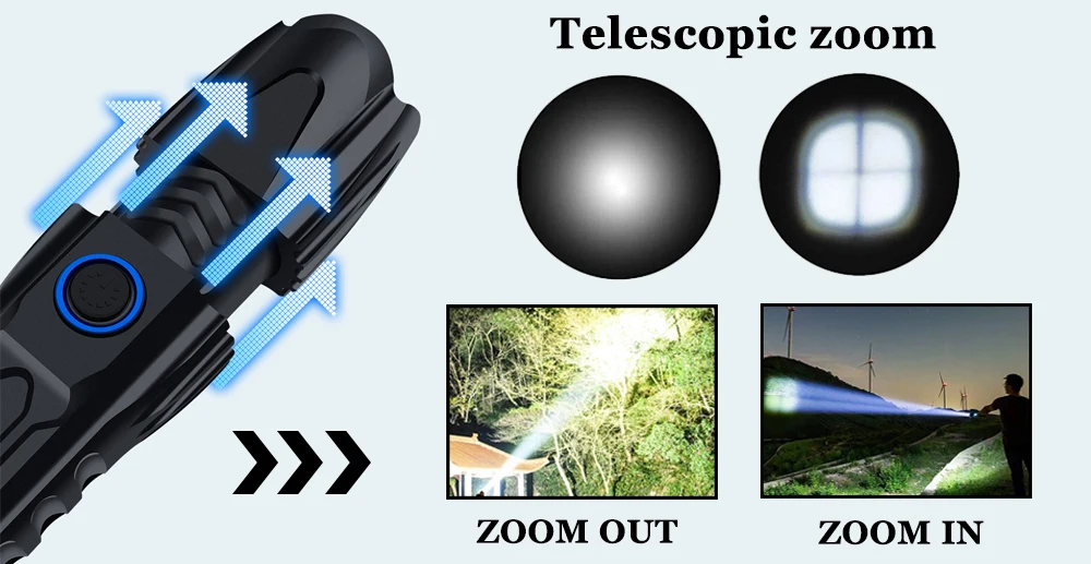 S228 Led Flashlight With P90 Lamp Bead High Power 6200lm Tactical ...