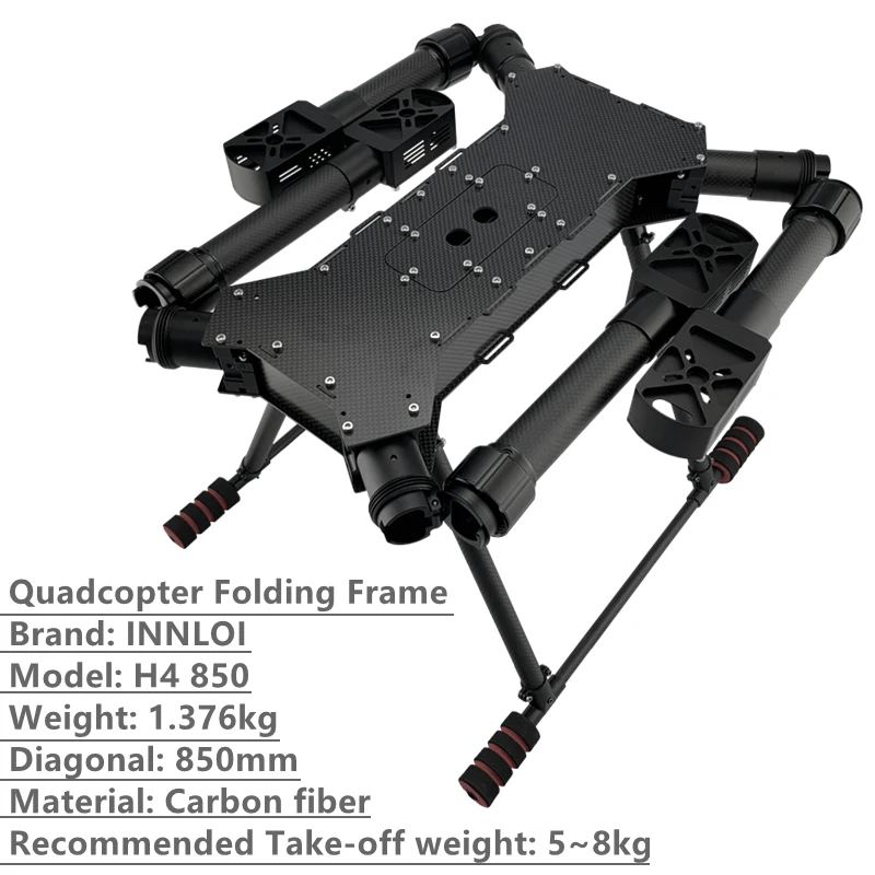 INNLOI H4 850 850mm Drone Fold Frame Carbon fiber Quad Cross Folding ...