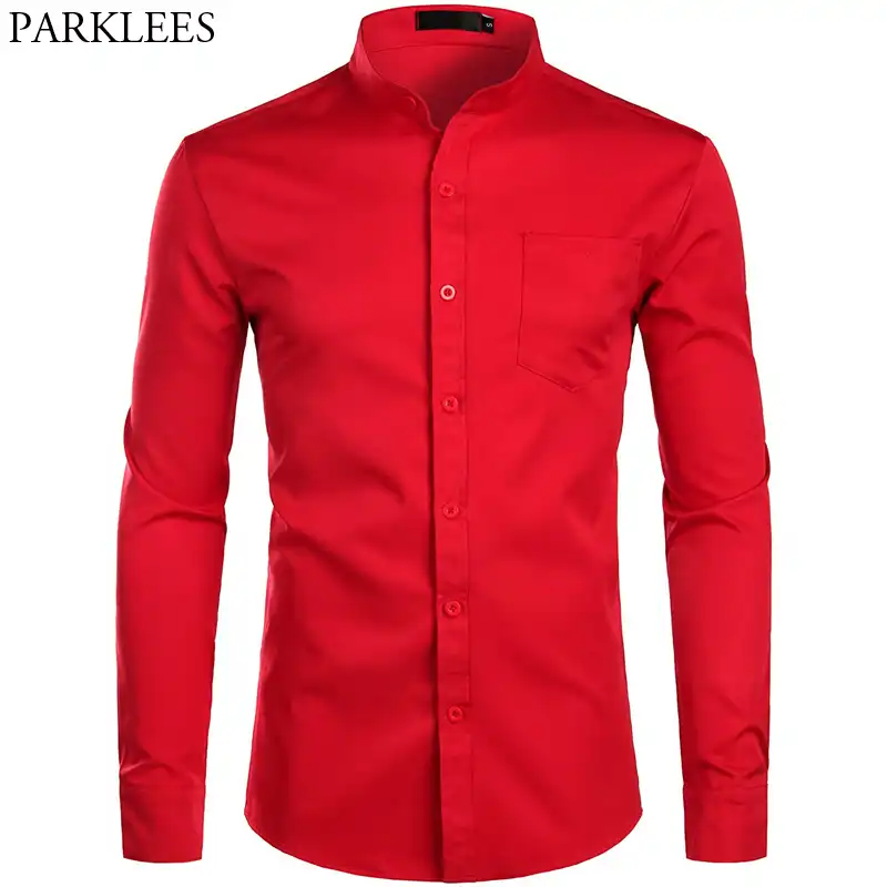 Venta > camisas de vestir rojas para hombre > en stock