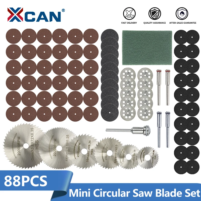 XCAN-Mini-Circular-Saw-Blade-Set-88pcs-Diamond-Saw-Blade-Resin-Cut-Off ...