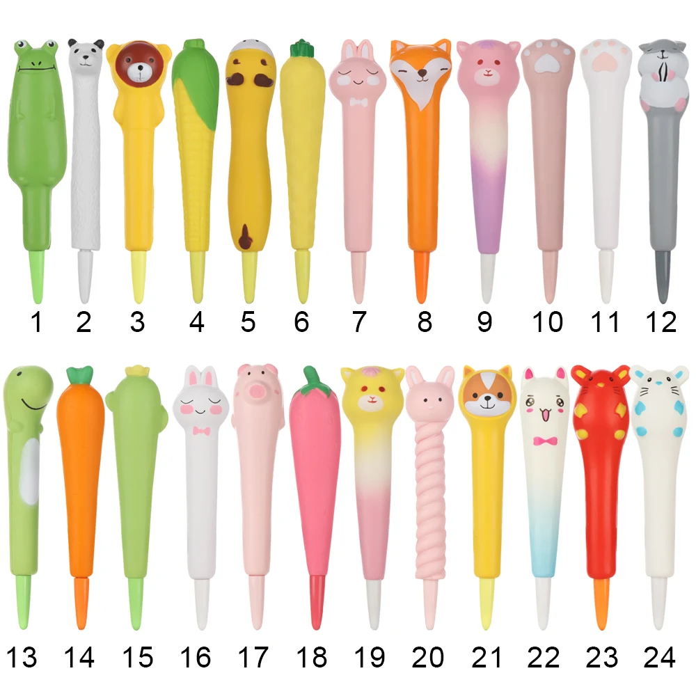 STYLO,20--Stylo Gel anti Stress animaux de dessin animé, 1 pièce ...