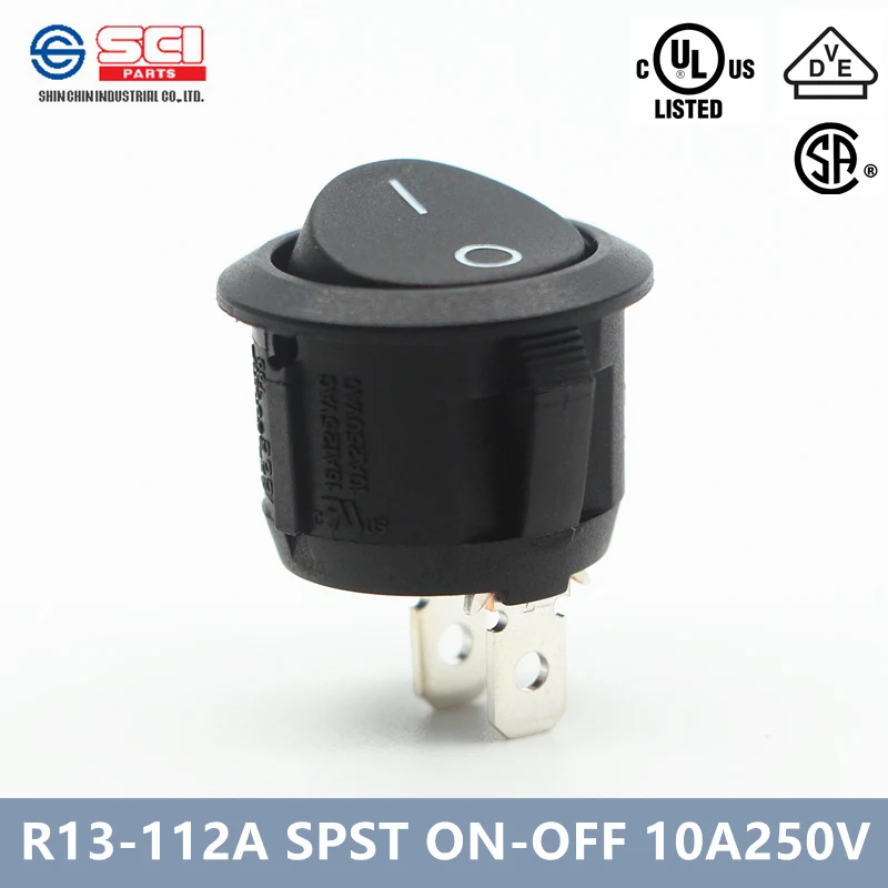 taiwan-SCI-R13-112A-STSP-rocker-switch-ON-OFF-2pins-250V-10A-125V-16A ...