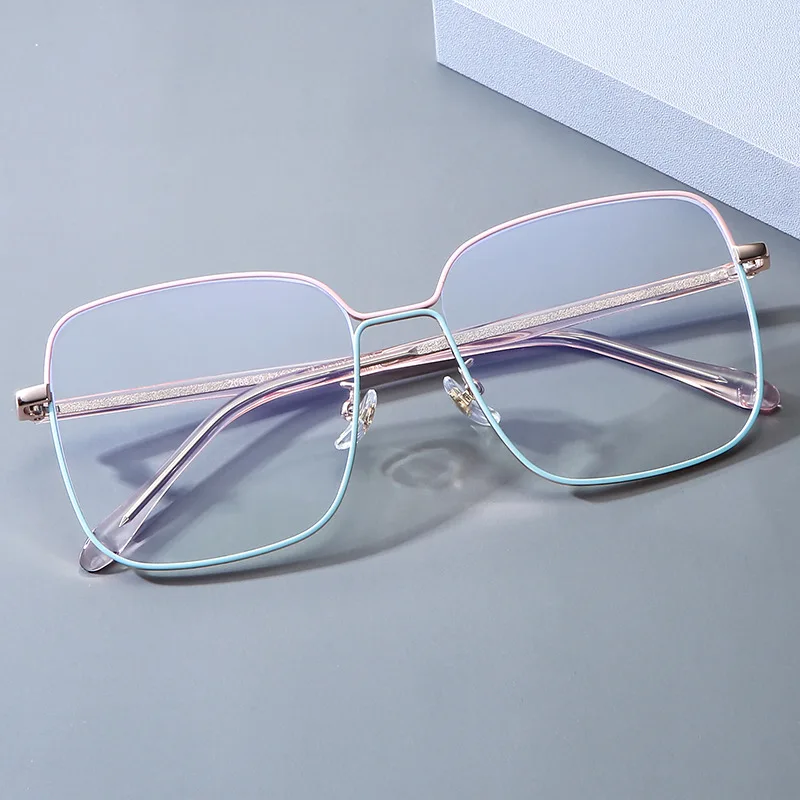 2020 nuevo marco de gafas cuadrado de metal literario Marco de gafas ...