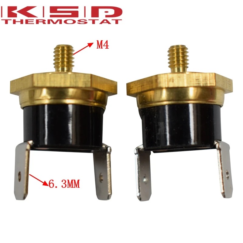 2PCS KSD301 M4 Copper Screw Bimetal Thermostat Bimetallic Disc Thermostat 40C/50C/65C/70C/75C ...