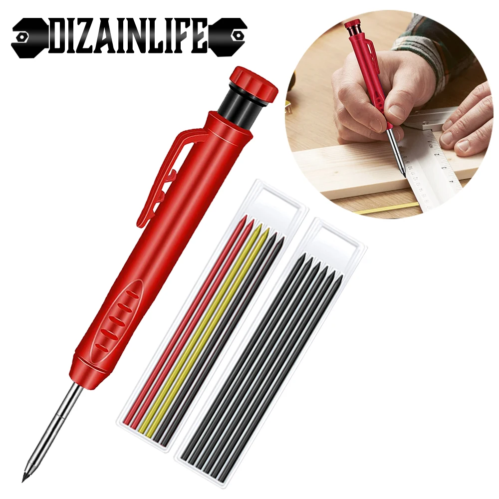 Carpenter Construction Solid Pencil Set Deep Hole Mechanical Scriber ...