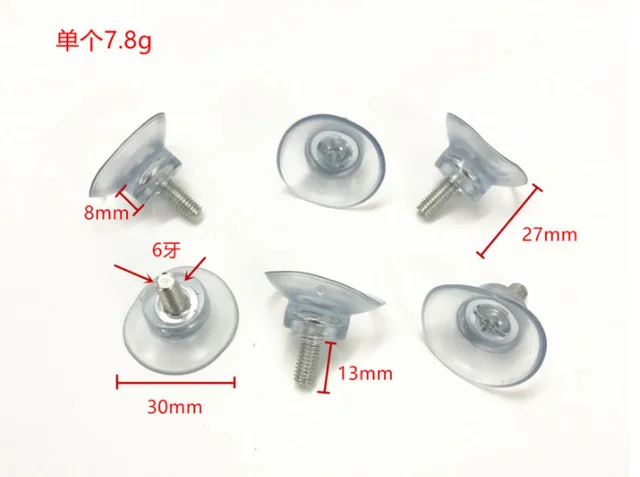 10pcs M6 M8 Screw pvc Suction Cup Transparent Sucker Plastic Hooks for ...