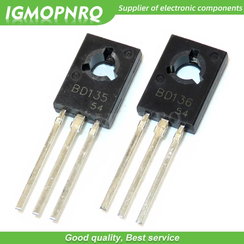 50PCS-BD135-BD136-each-25PCS-Transistor-TO-126-PNP-NPN-Epitaxial-Triode ...