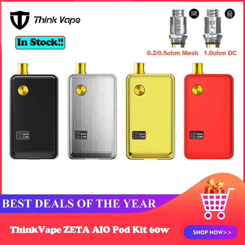 Thinkvape ZETA AIO Rebuildable Pod Vape Kit 60W 18650 Mod de batería de ...