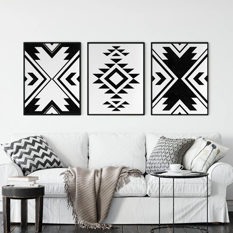Aztec Print Black And White