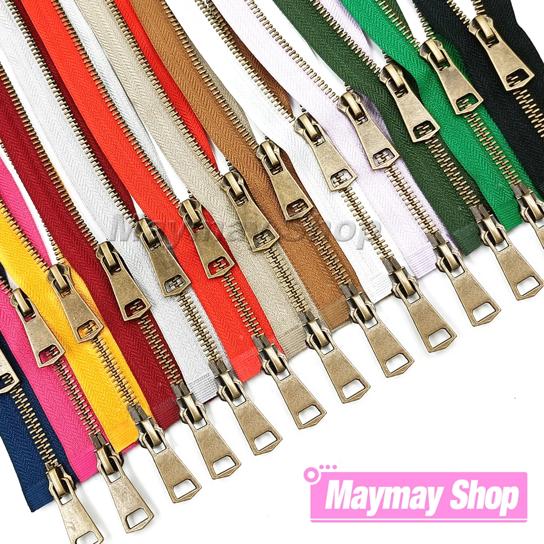 5# Colorful High Quality Open-End Double Sliders Copper Metal Zipper 2 ...
