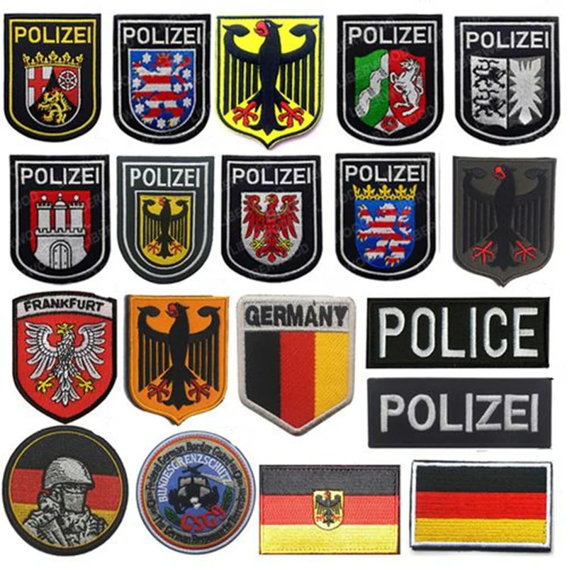 Germany Polizei Police Swat Team Badges Hook Embroidery Patches Army ...
