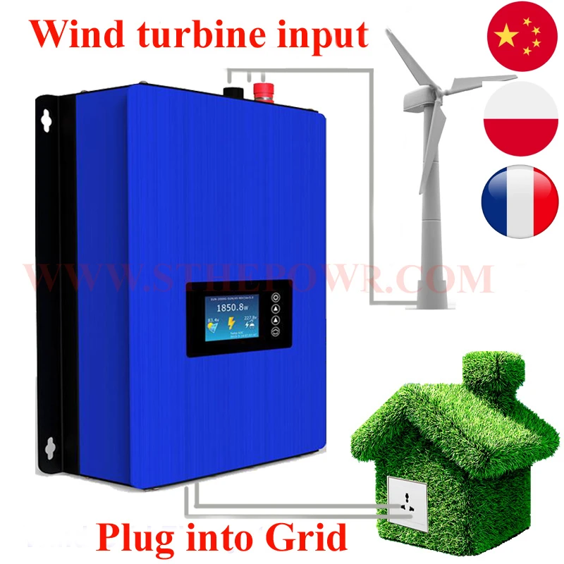 2000W 1000W Wind Power Grid Tie Inverter with Limiter /Dump Load ...
