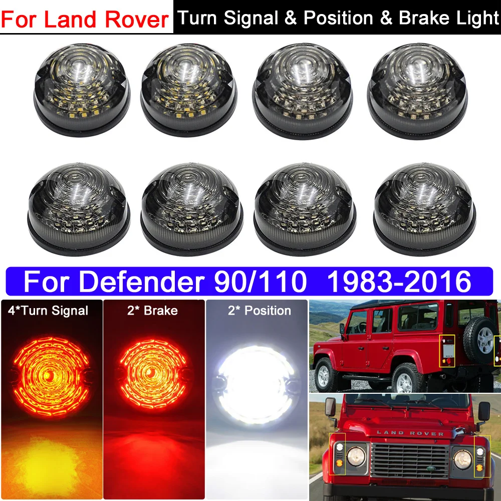 Smoked-Lens-Lamp-Amber-Turn-Signal-Lights-White-LED-Position-Lights-Red ...