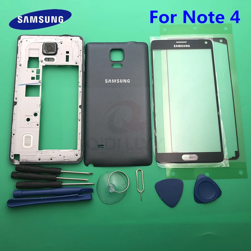 New Full Housing Case Middle Frame + Rubber Seal Back Case + Glass Lens ...