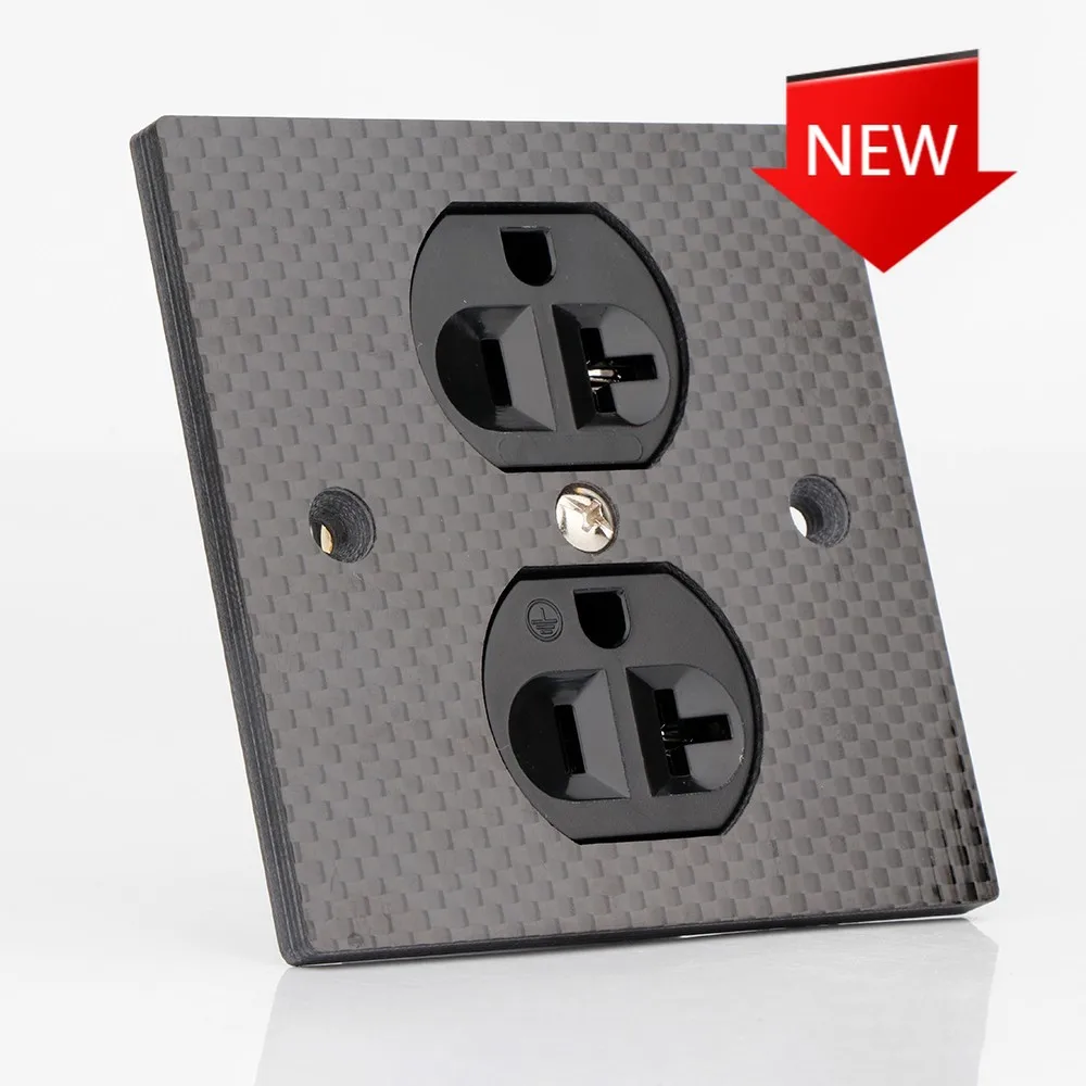 High-End-HiFi-Carbon-Fiber-AC-Power-Duple-Receptacles-Wall-socket ...