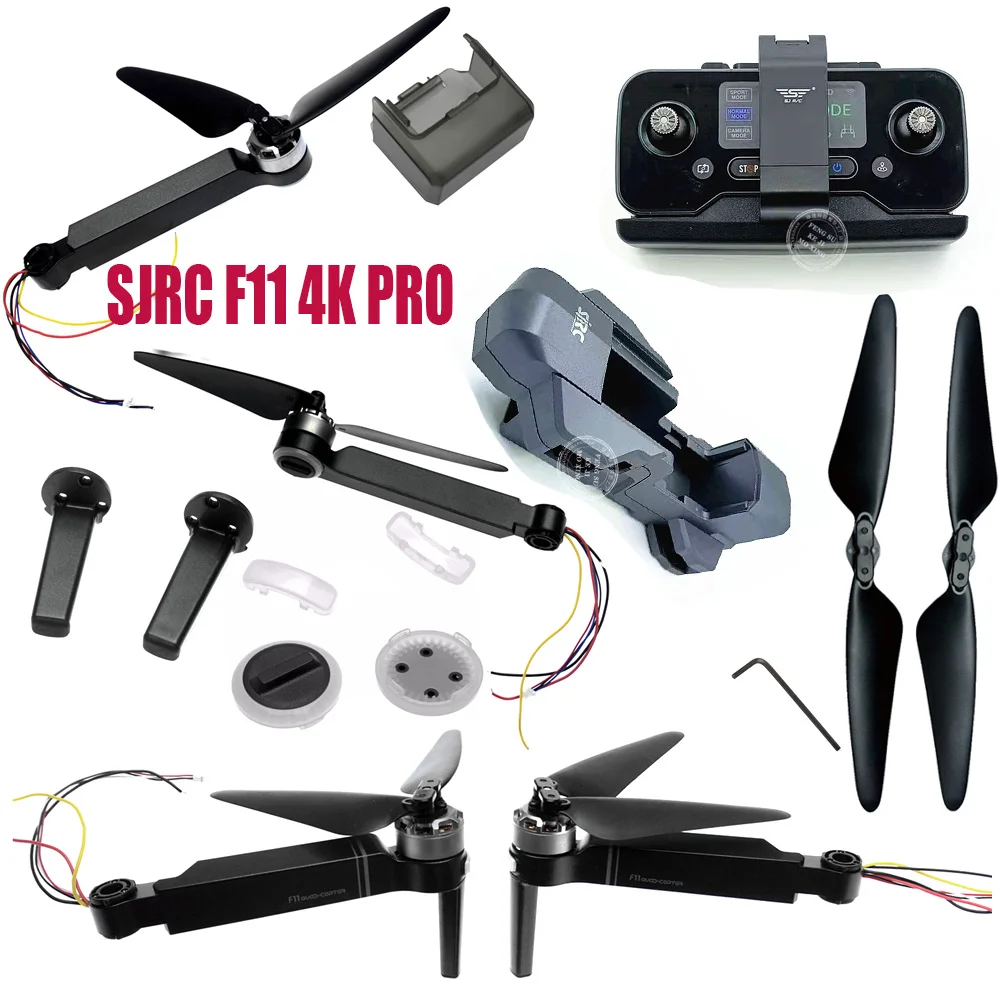 SJ/RC SJRC F11 4K PRO RC 드론 예비 부품 블레이드 암 모터 랜딩 기어, USB 라인 리모컨, 전등갓 카메라 커버