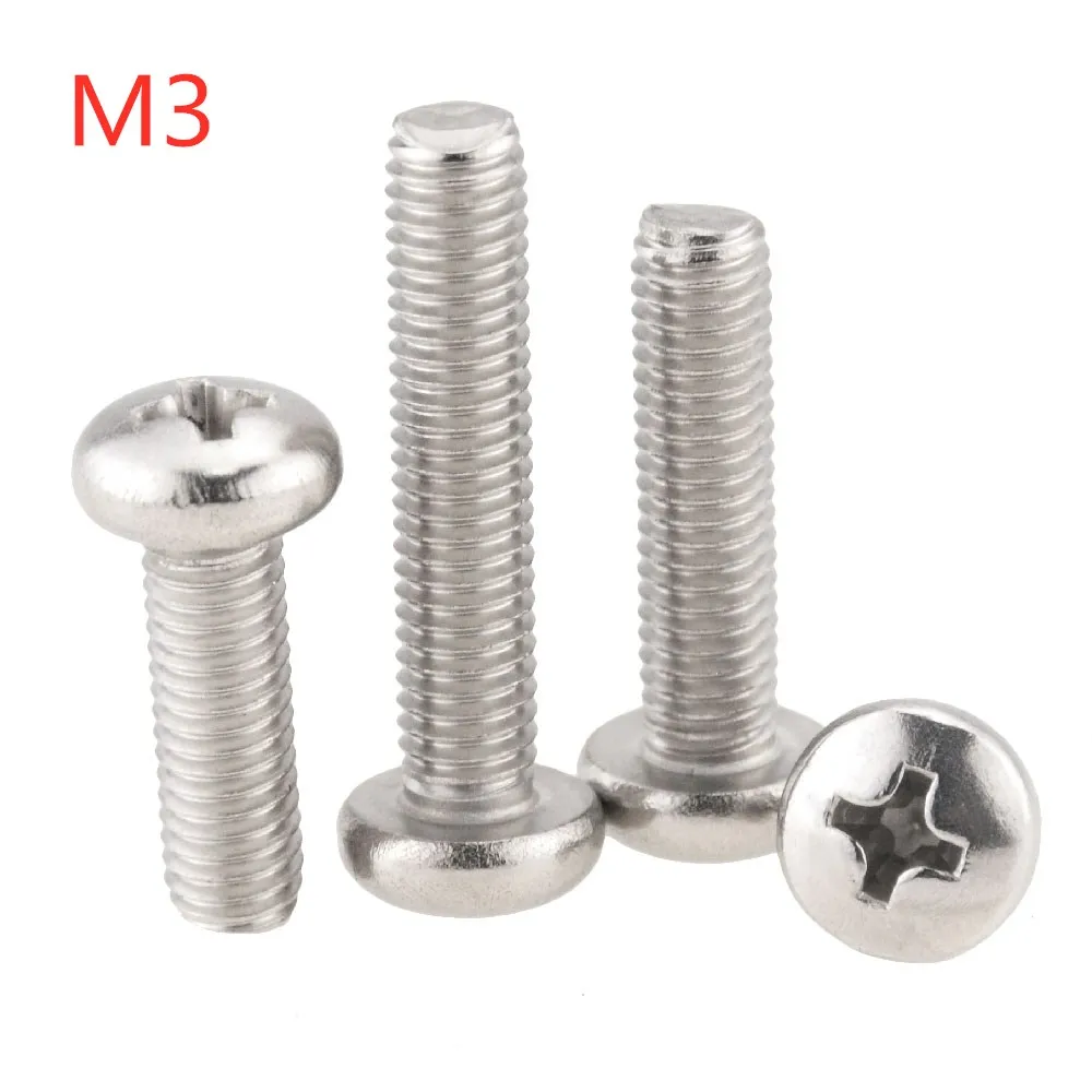 30PCS M3x3 7 10 16 18 30 40 DIN7985 GB818 304 Stainless Steel Cross ...