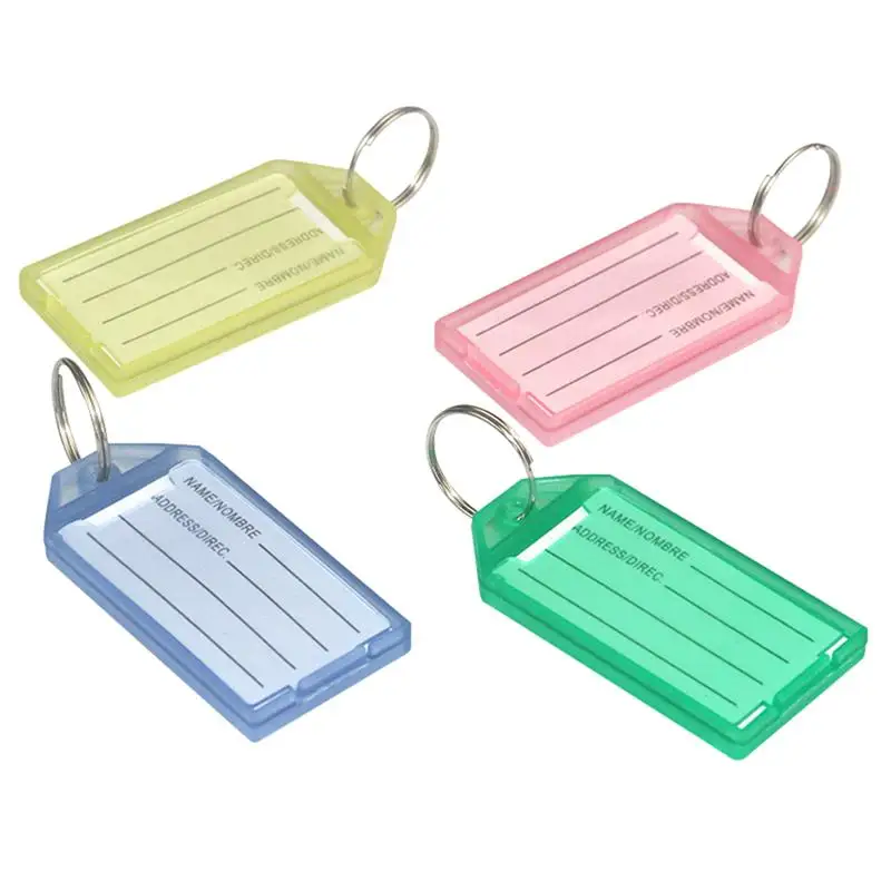 40pcs Colorful Plastic Label Keychain Multifunctional Luggage Id Tags ...