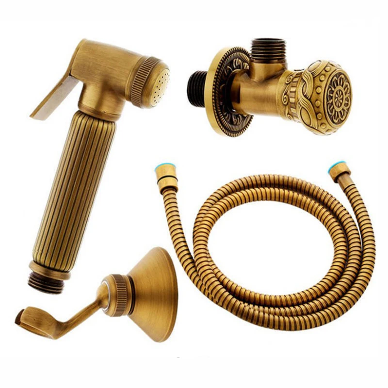 Toilet Bidet Sprayer Antique Brass | Bidet Toilet Seat Sprayer Gun ...