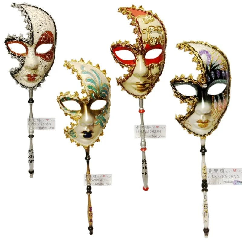 Hand held Italian mask Cosplay mask Carnival masquerade handle Venice ...