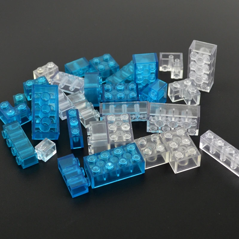 50-100pcs-MOC-Transparent-Clear-Model-Building-Blocks-Parts-Kids ...
