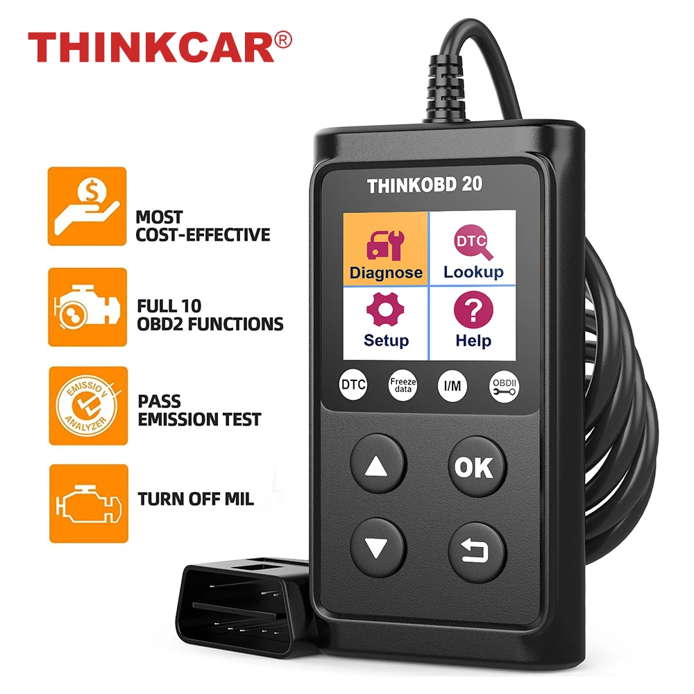 THINKCAR THINKOBD 20 OBD2 자동차 스캐너, 전체 엔진 체크 코드 리더, OBD 2 자동차 진단 도구 스캐너 ...